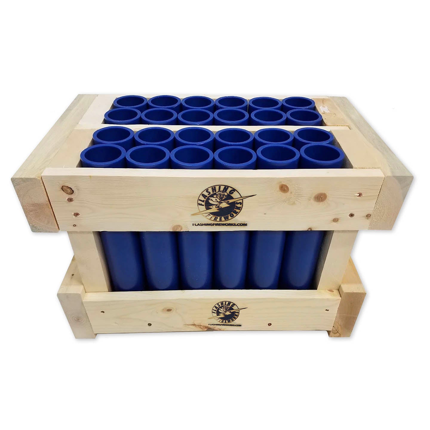 24-Tube Double Row Straight Shooter Rack | Artillery | Flashing Fireworks