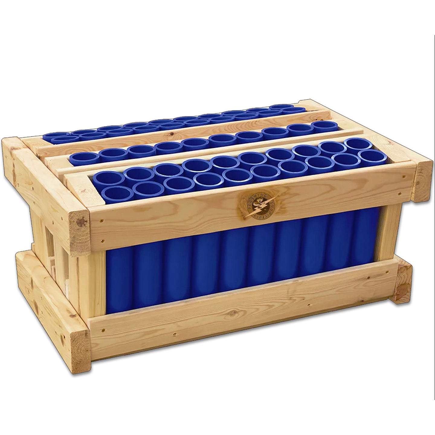 50-Tube Double Row Fan Shooter Rack | Artillery | Flashing Fireworks