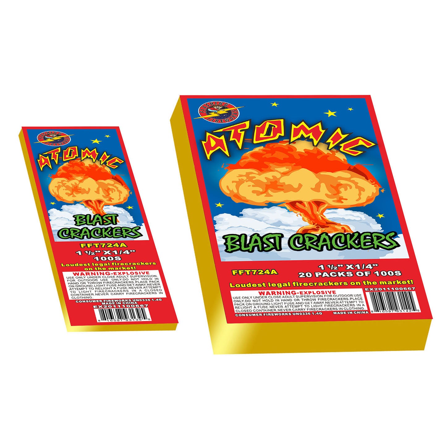 Firecracker 1.5" 100 Strip Brick | Firecrackers | Flashing Fireworks