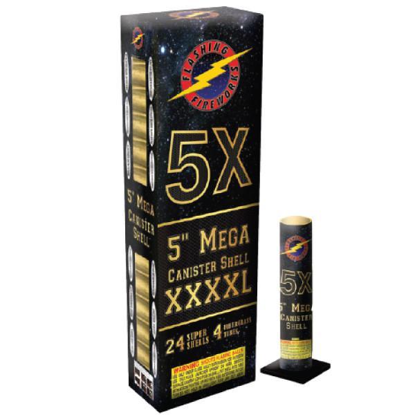 5X Mega Canister Shell | Artillery Shells | Flashing Fireworks