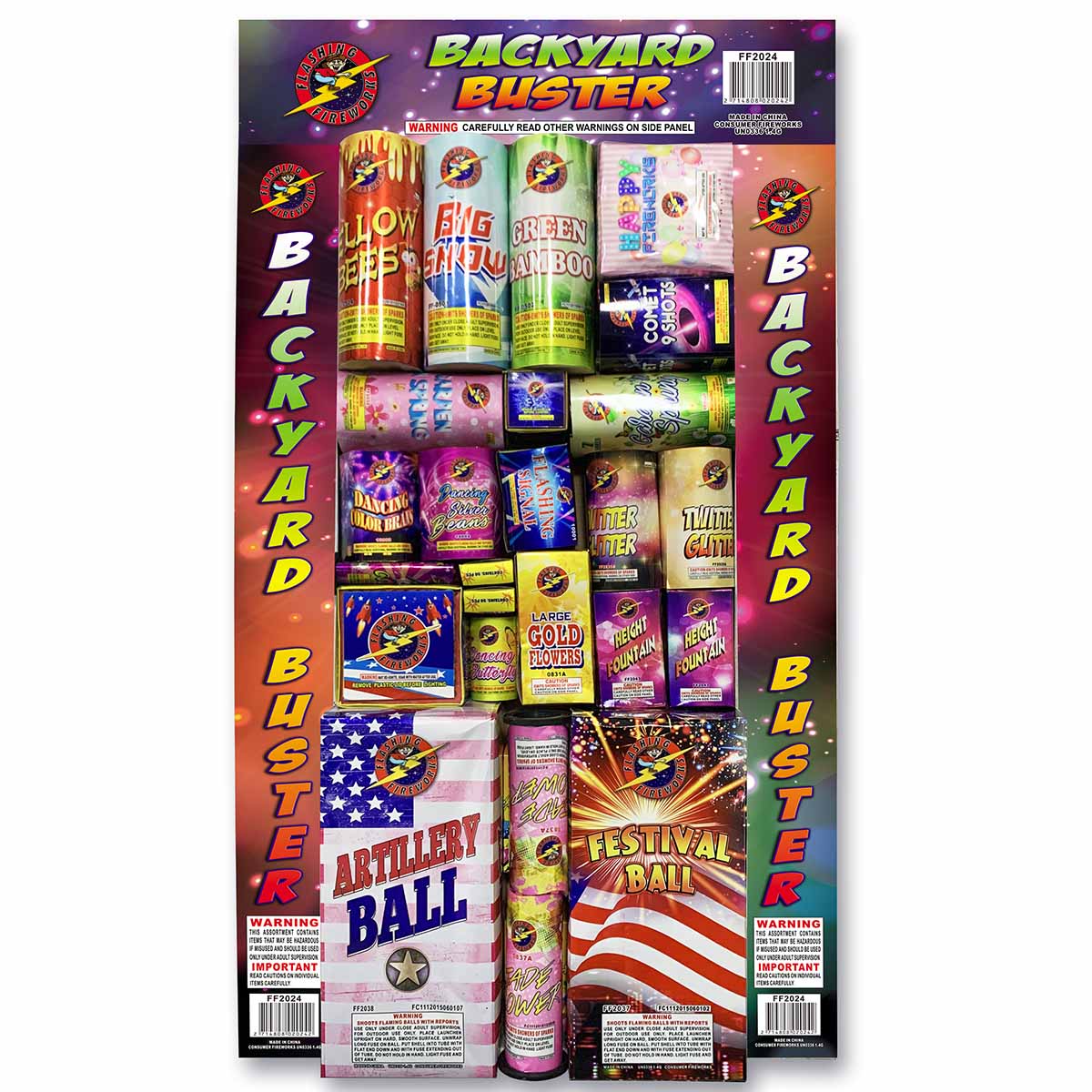 Backyard Buster Assortment | Family Pack Assortments | Flashing Fireworks