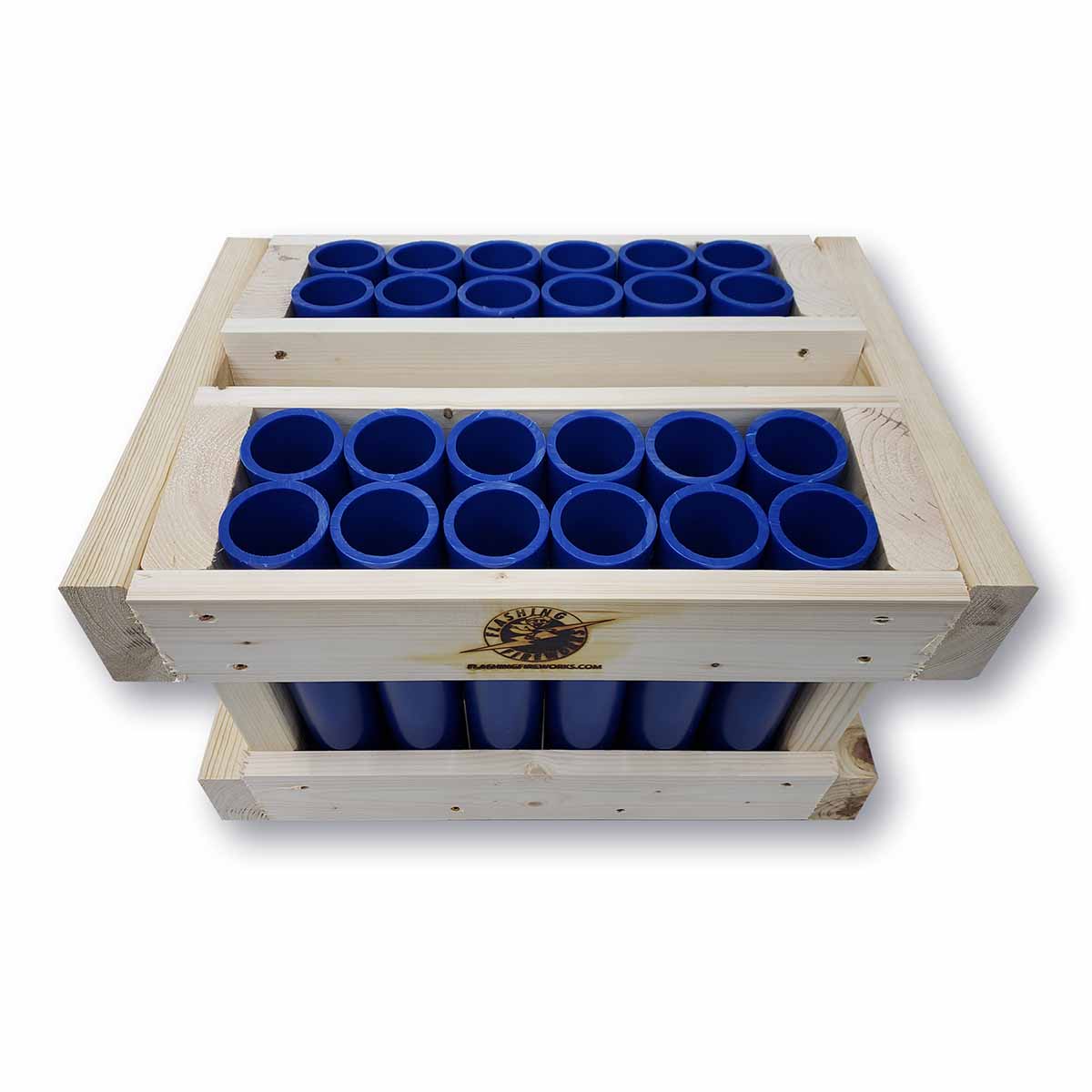 24-Tube Double Row Fan Shooter Rack | Artillery | Flashing Fireworks